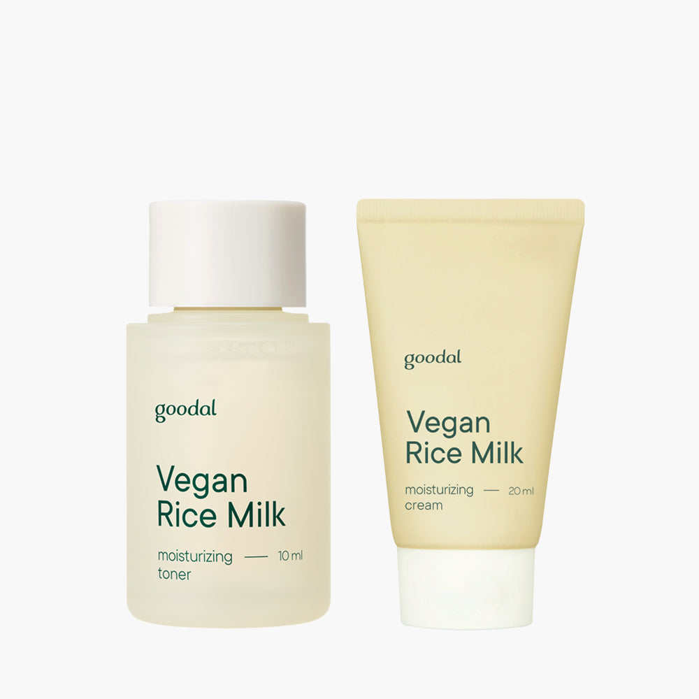 [GOODAL] Vegan Rice Milk Moisturizing Cream 20ml & Toner 10ml Set